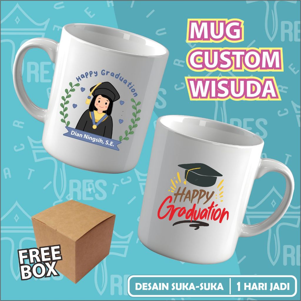Jual Mug Kado Wisuda - Bisa Custom Request Nama dan Foto - Hadiah ...
