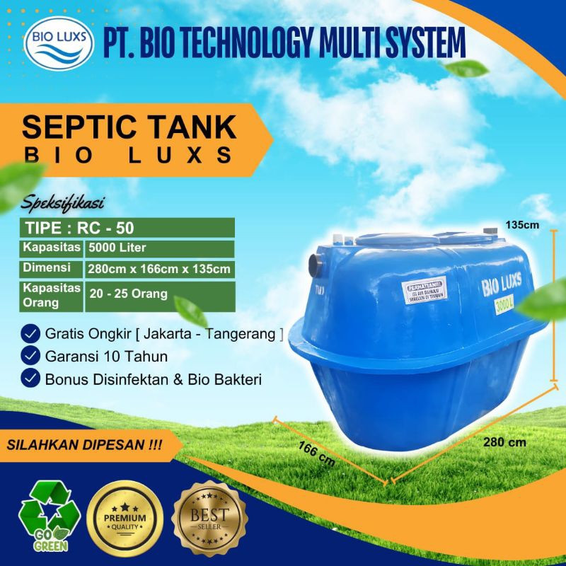 Jual Septic Tank Bio,Biotech,Bioluxs, RC 5000 liter | Shopee Indonesia