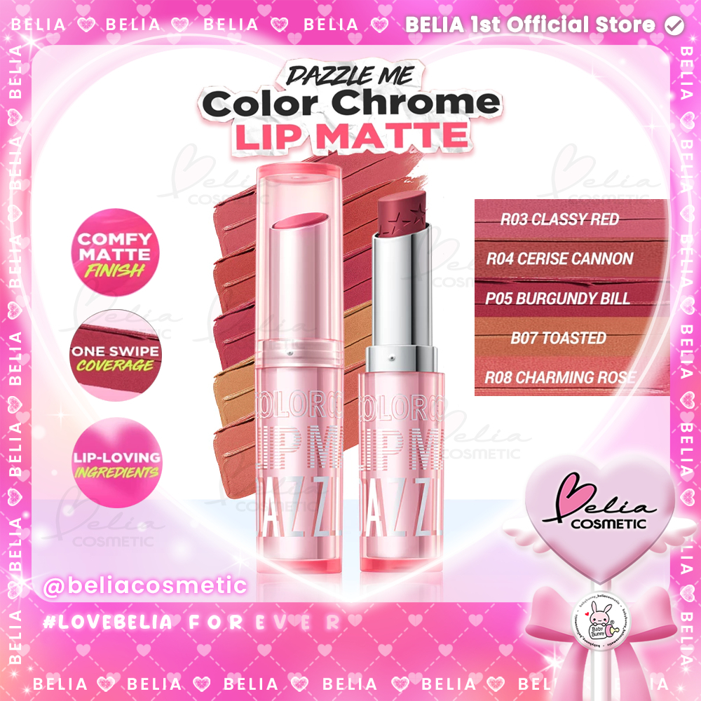 Jual BELIA DAZZLE ME Color Chrome Lip Matte | Lipstick Lipmatte Lip ...