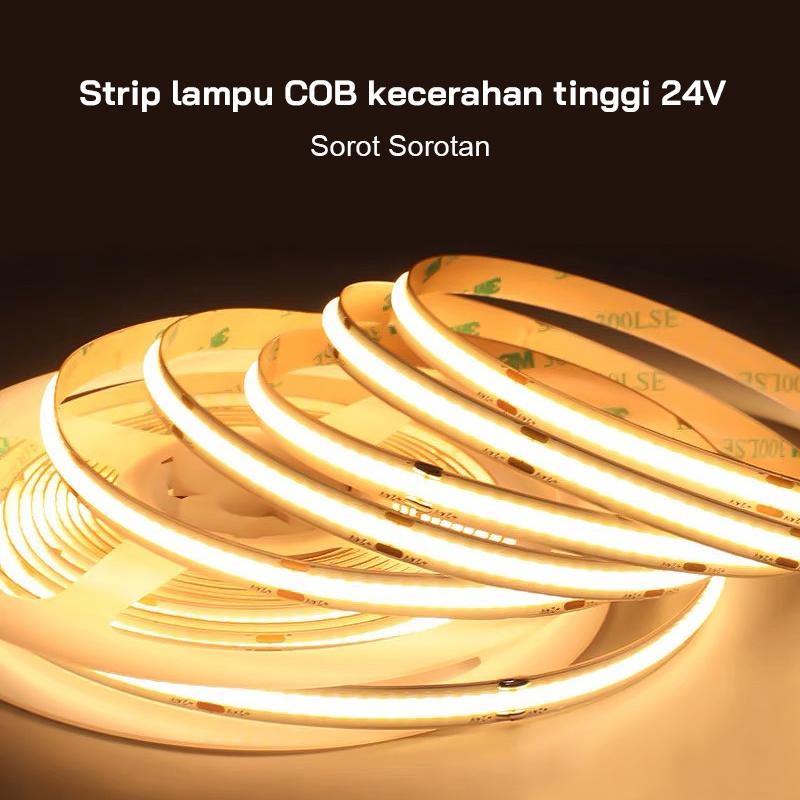 Jual LED STRIP COB 24V 10 Meter 320 LED 12 WATT PER METER 3000K/4000K ...