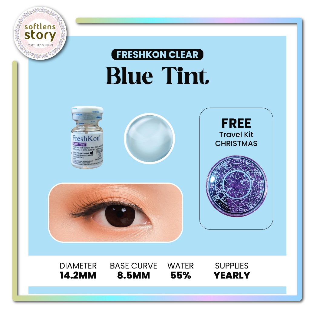 Jual Freshkon Blue Tint Tahunan Softlens Bening | Shopee Indonesia