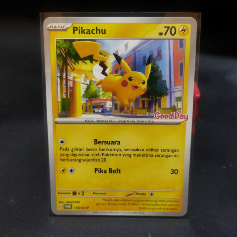 Jual Pikachu Promo Card Good Day rare item original Pokemon TCG Indonesia | Shopee Indonesia