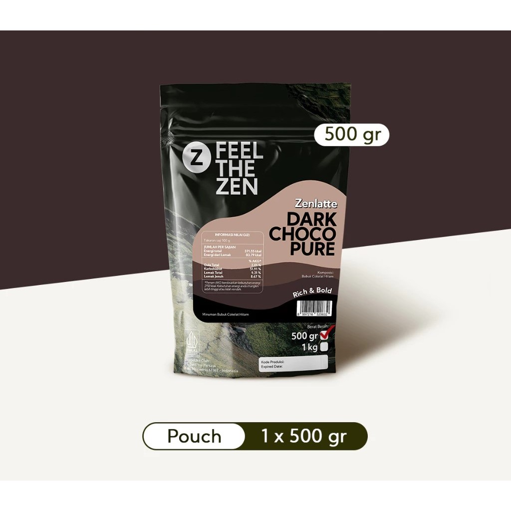 Jual Zenlatte Dark Choco Pure - Bag 500gr | Dark Chocolate Powder ...