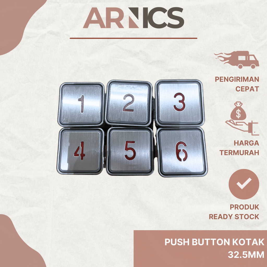 Jual Push Button Kotak 32.5mm / Elevator Push Button / Push Button Lift ...