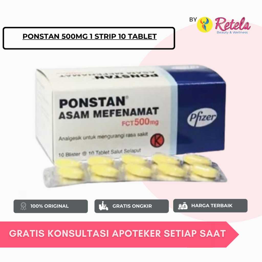 Jual PONSTAN 500MG 1 STRIP 10 TABLET / MEFENAMIC ACID / ASAM MEFENAMAT ...