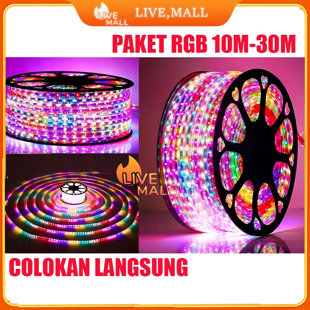 Jual [ PAKET RGB LAMPU STRIP ] PAKET LAMPU LED STRIP SELANG WARNA WARNI ...