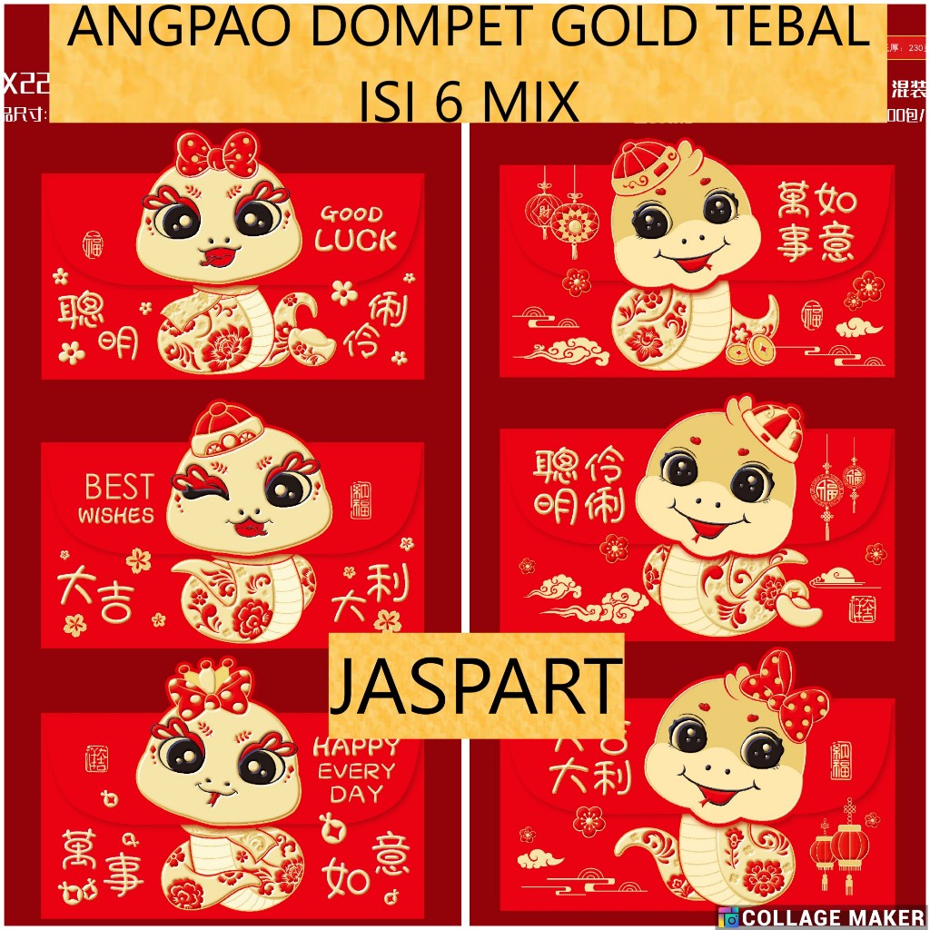Jual ANGPAO IMLEK ULAR PREMIUM 3D BENTUK DOMPET GOLD ANGPAO IMLEK SHIO ...