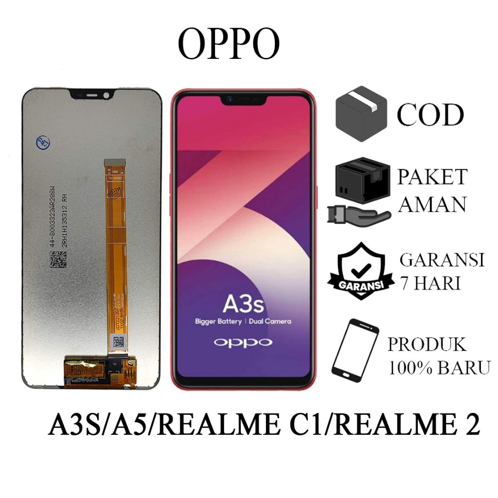 Jual ORIGINAL LCD TOUCHSCREEN OPPO A3S / A5 / REALME C1 / REALME 2 | Shopee Indonesia