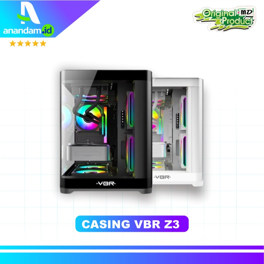 Jual VBR Z3 Casing Dual Chamber M-Atx USB Type-C Curve Gaming Case ...