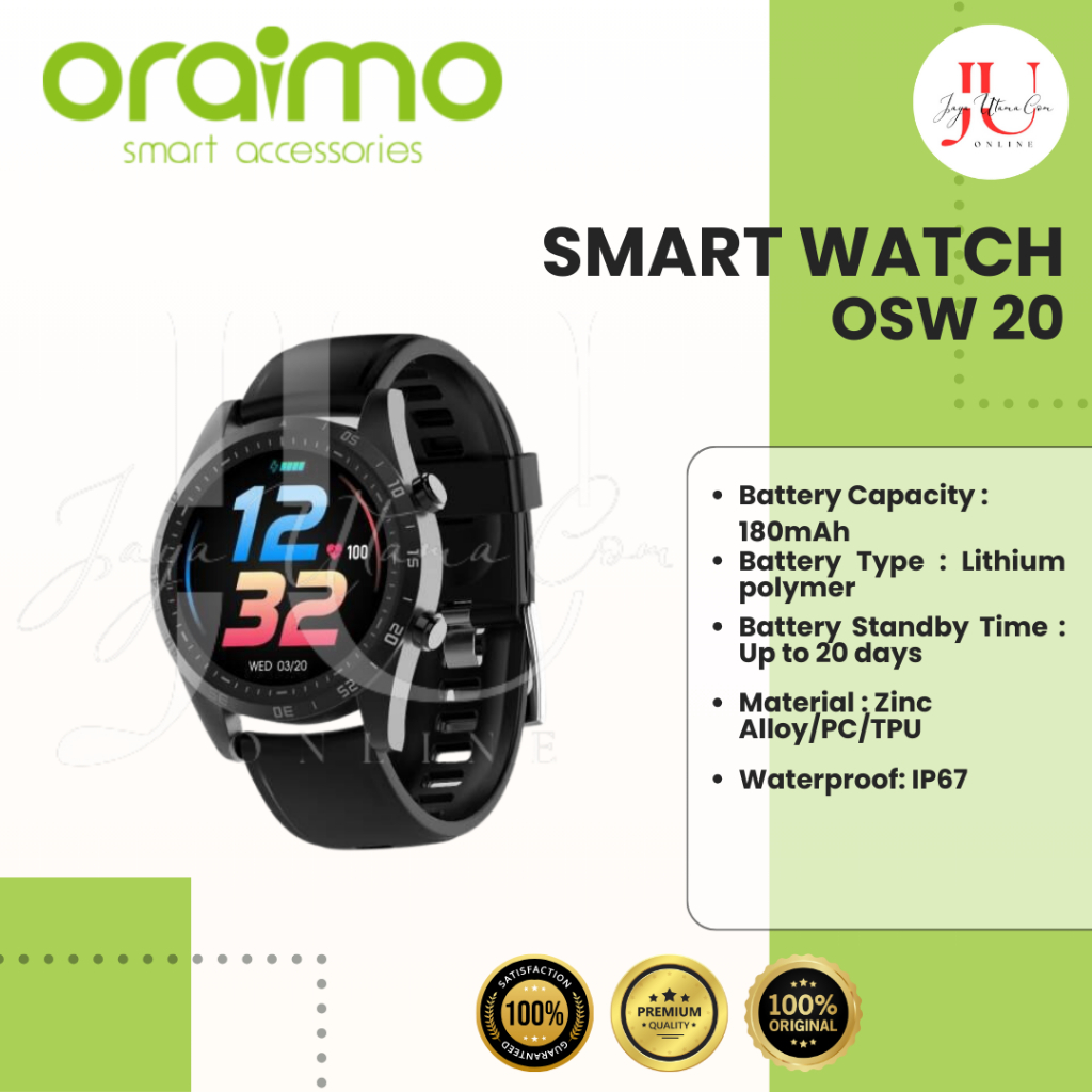 Jual Oraimo Smart Watch Jam Tangan Pintar Full Touch Screen Slim OSW-20 ...