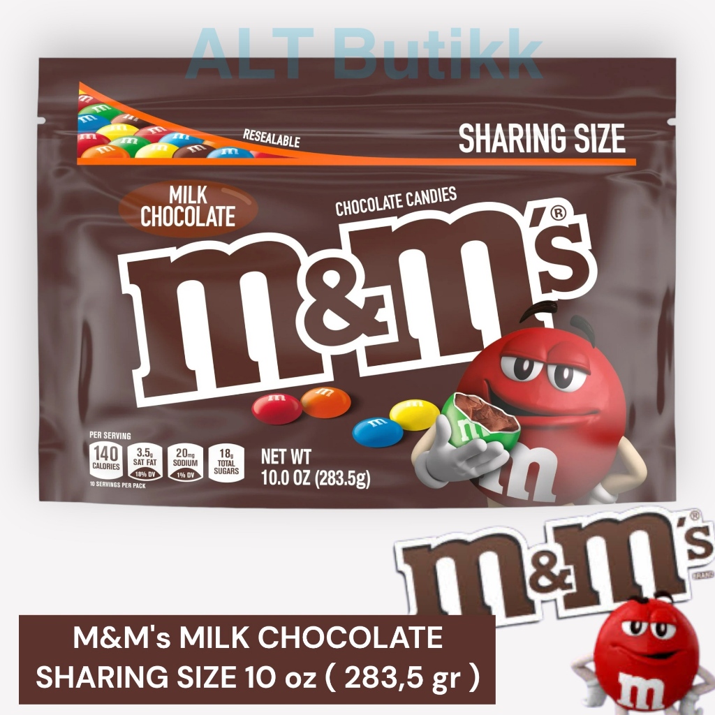 Jual M&M'S SHARING SIZE MILK CHOCOLATE CANDIES 10 oz | 283,5 gr MNM M&M ...