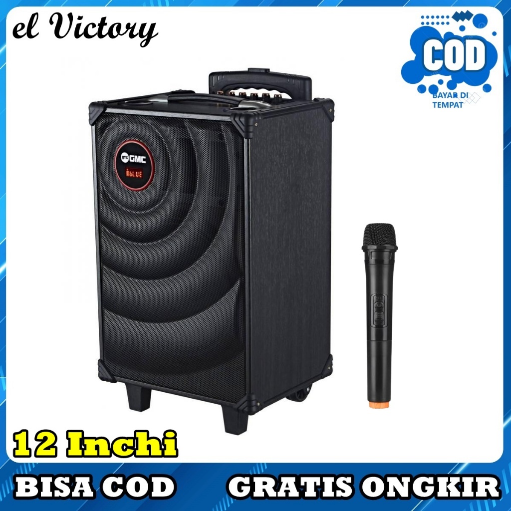 Jual GMC 883R SPEAKER BLUETOOTH PORTABLE 12 INCHI Dilengkapi 1 Mic ...