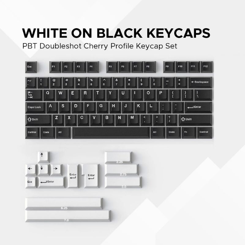 Jual Noir White On Black Keycaps - PBT Double Shot Cherry Profile ...