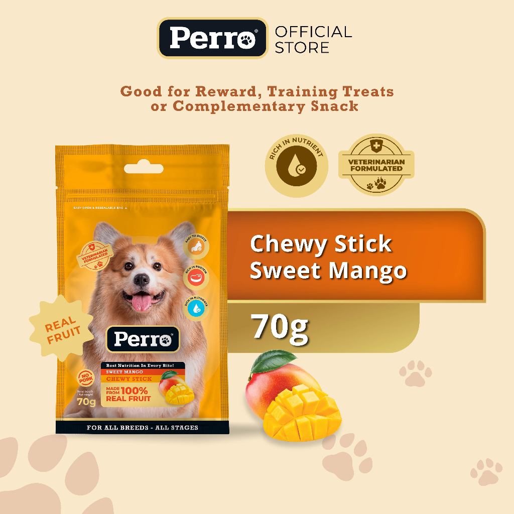Jual Perro Chewy Stick Sweet Mango 70gr | Shopee Indonesia