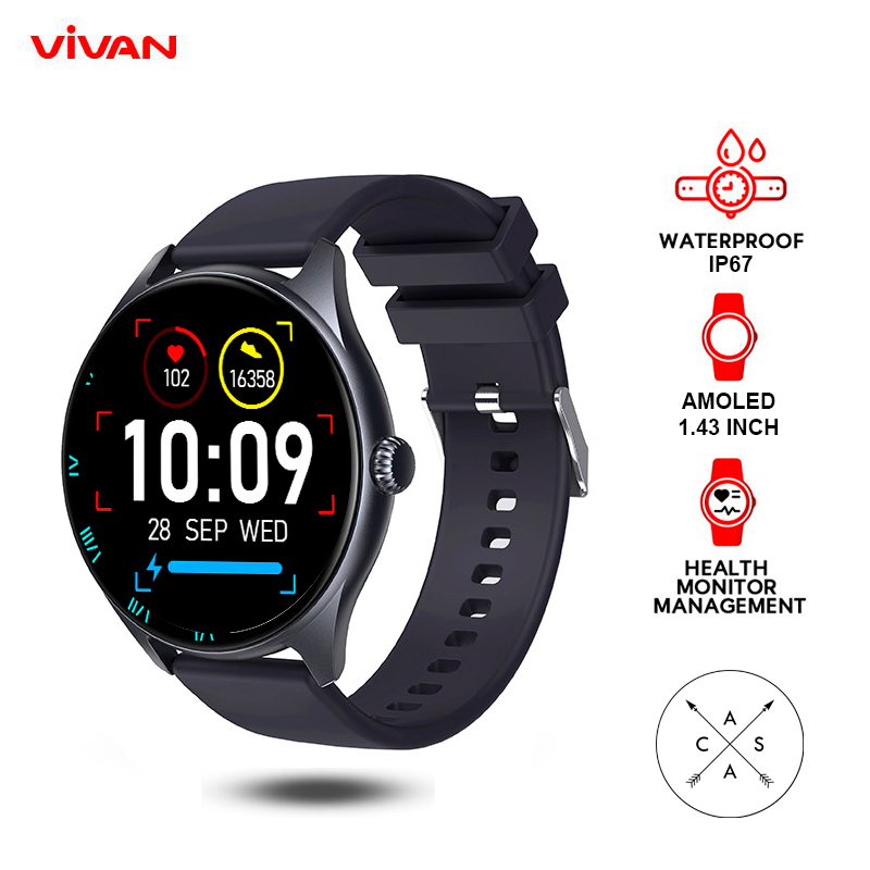 Jual Vivan VWY27 Smartwatch Amoled Screen 1.43 INCH | Waterproof IP67 ...