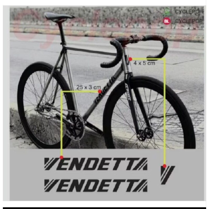 Jual Cutting sticker sepeda fixie Vendetta 1 Set Sesuai Gambar | Shopee ...
