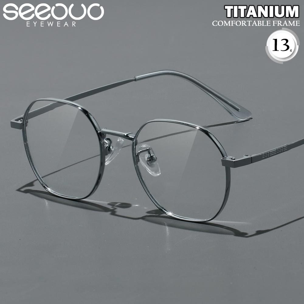 Jual Seeouo Kacamata Antiradiasi Blueray Titanium Style Semi Geometric Light Frame Stylish Bisa ...