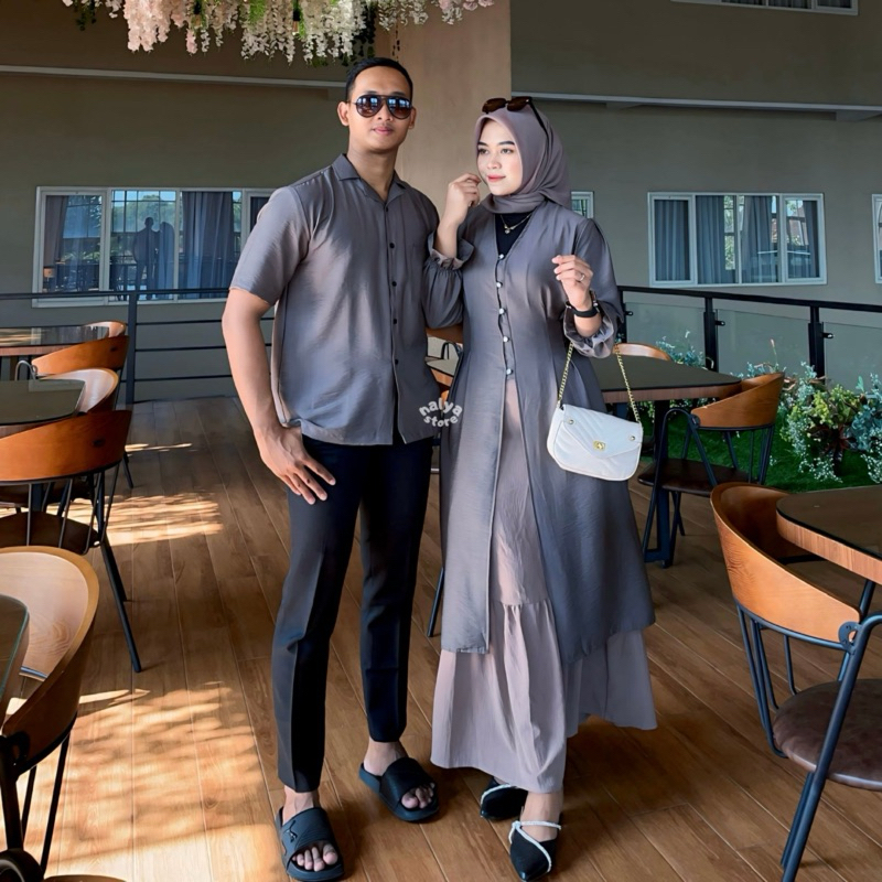 Jual Aulia Couple Set Baju Pasangan Kemeja dan Tunik Kondangan Polo ...