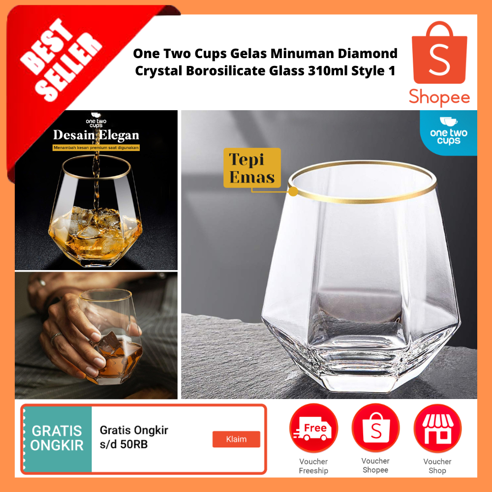 Jual Gelas Minuman Diamond Crystal Borosilicate Glass 310ml Style 1 ...