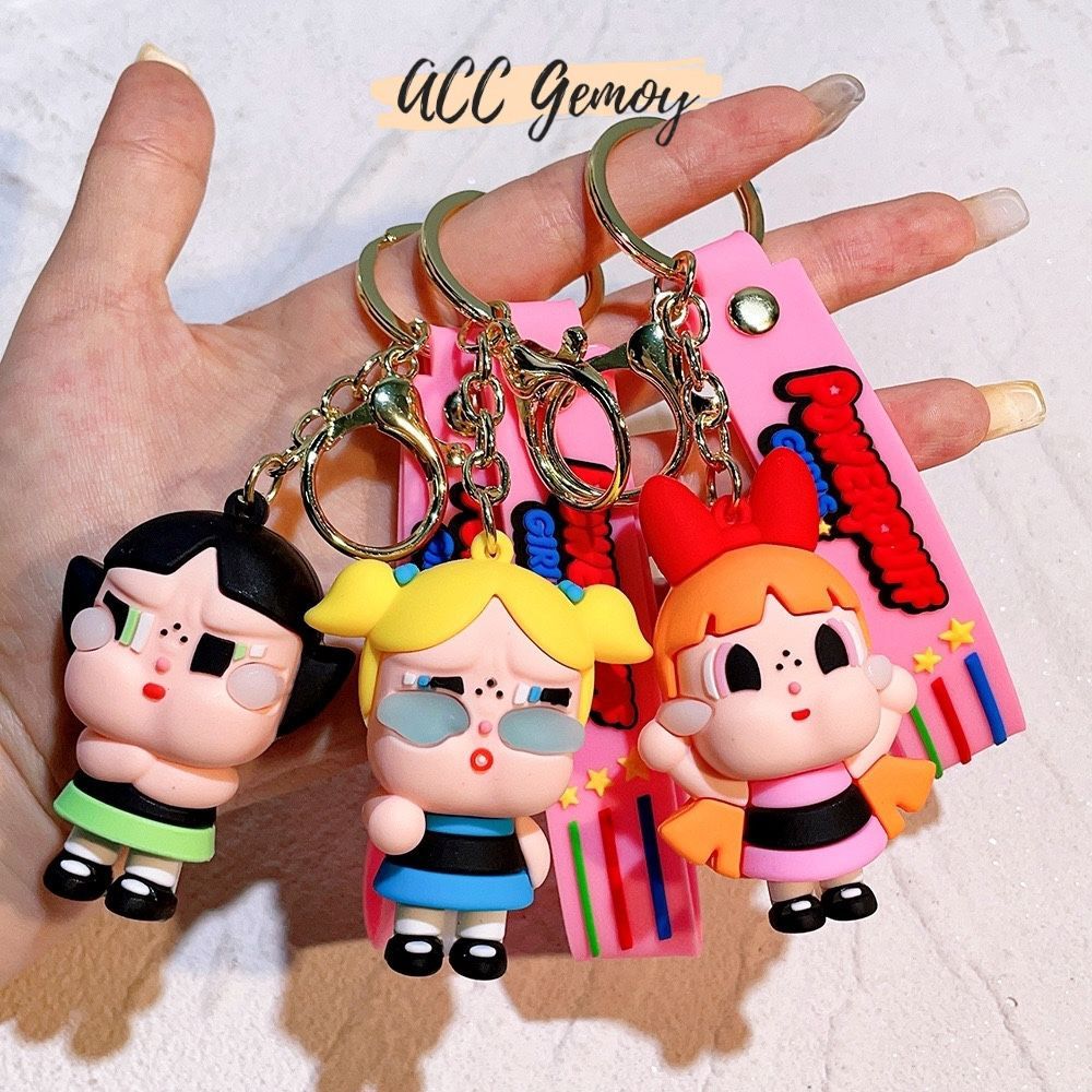 Jual ACC GEMOY Gantungan Kunci Cry Baby Power Puff Girls PPG Keychain ...