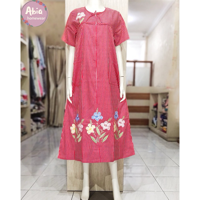 Jual Daster Katun Jepang Bordir Khas Malang - Busui Friendly (Merah ...