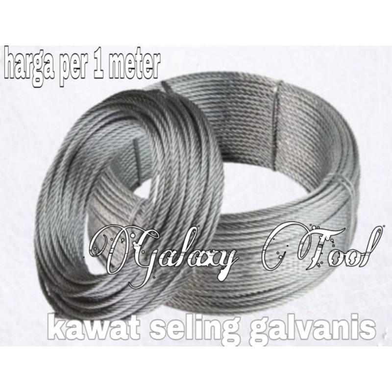 Jual Kawat seling tali sling baja galvanis 2 3 4 5 6 8 10 12 mm wire rope Sling baja Galvanis ...
