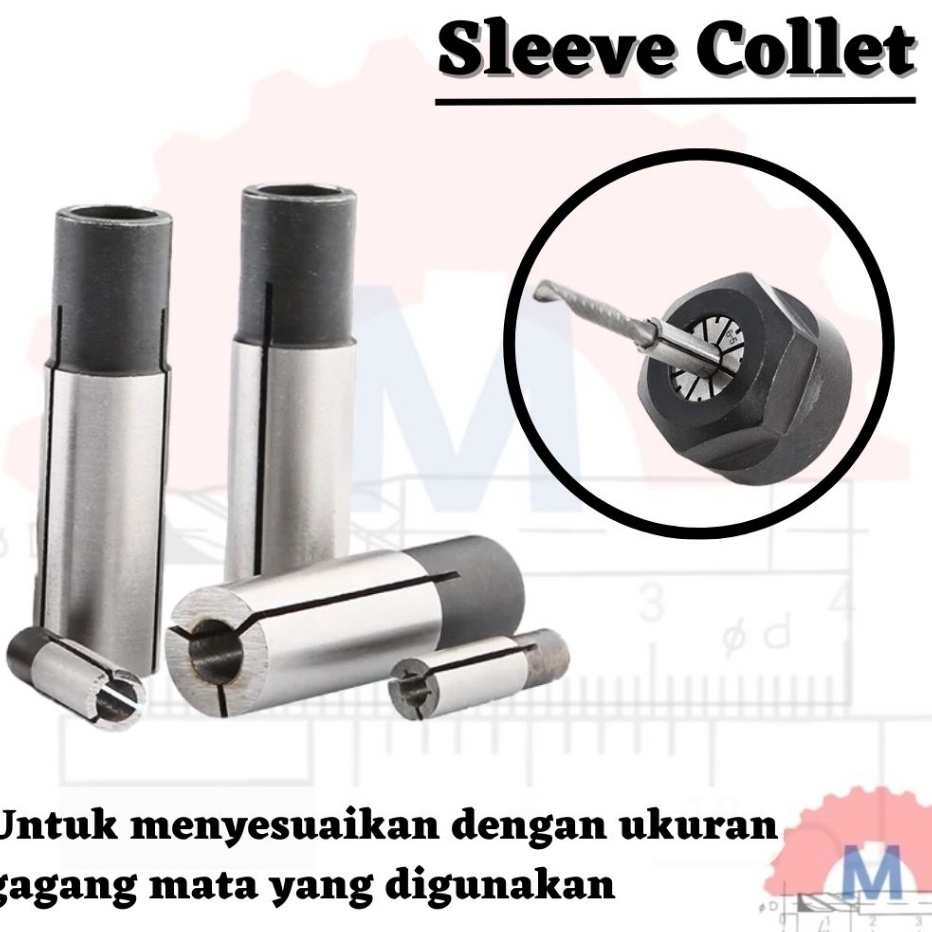 Jual Adapter Collet Sleeve Collet Lurus untuk trimmer router CNC ...