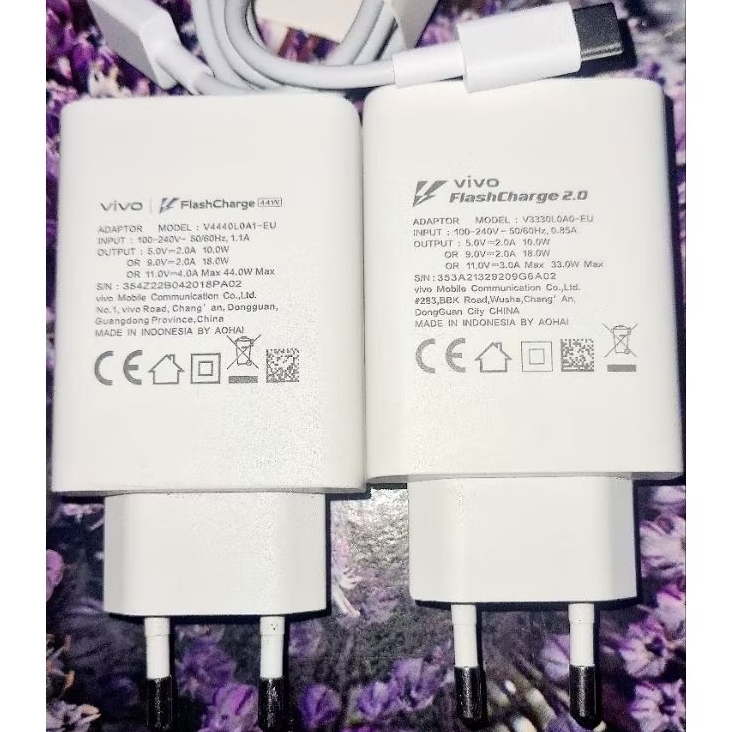 Jual CHARGER CAS VIVO 4A 44 WATT & 3A 33 WATT SUPER FLASH CHARGE ORI ...
