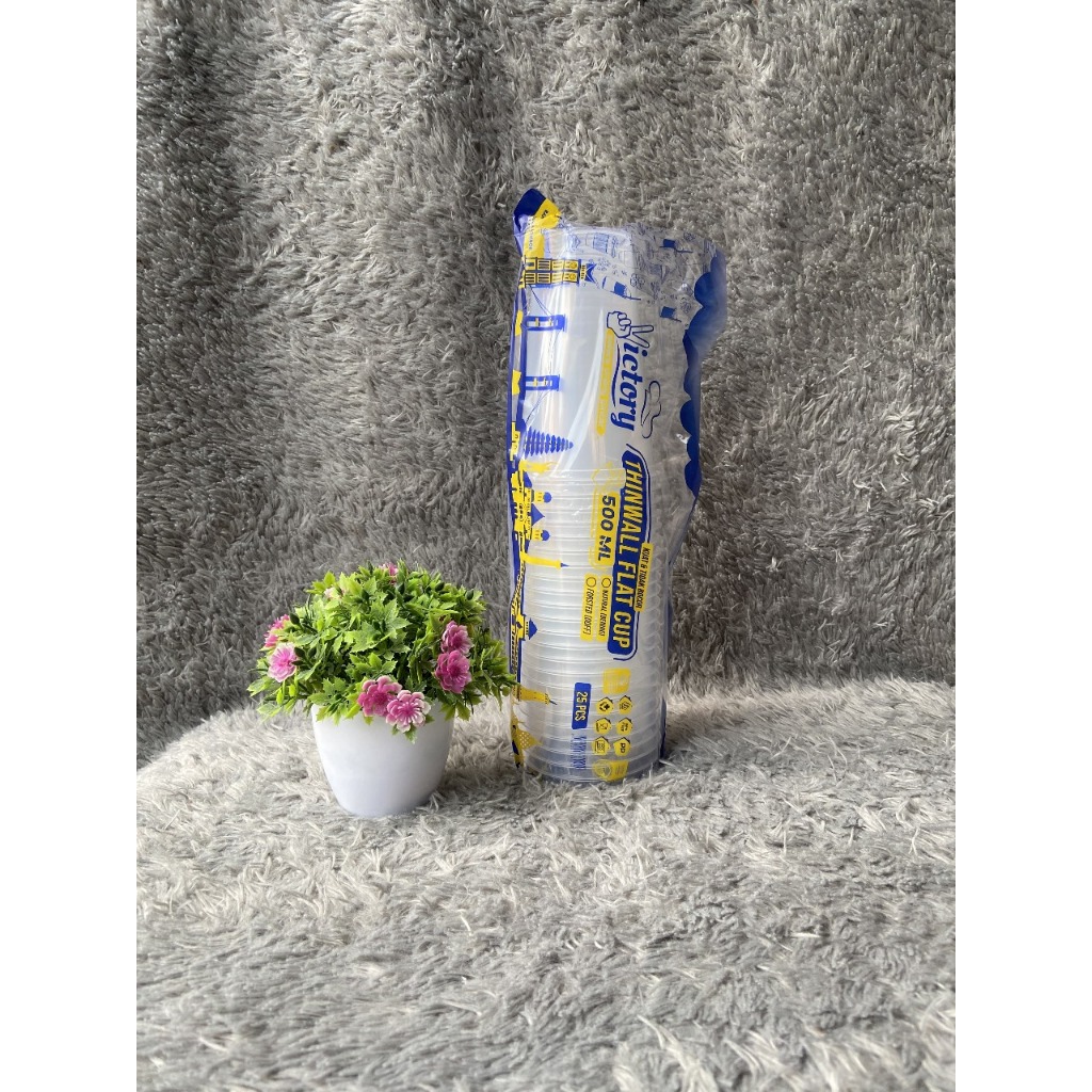 Jual (Grosir) Gelas Plastik PP Cup Inject 500ml. + Tutup isi 25 Bening ...