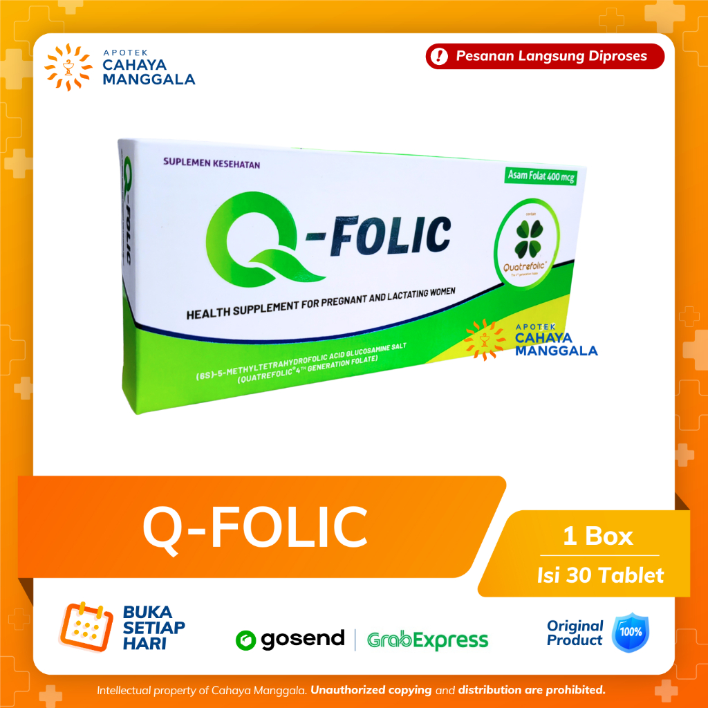 Jual Q FOLIC TAB 400 MCG PER BOX 30 TABLET | Shopee Indonesia
