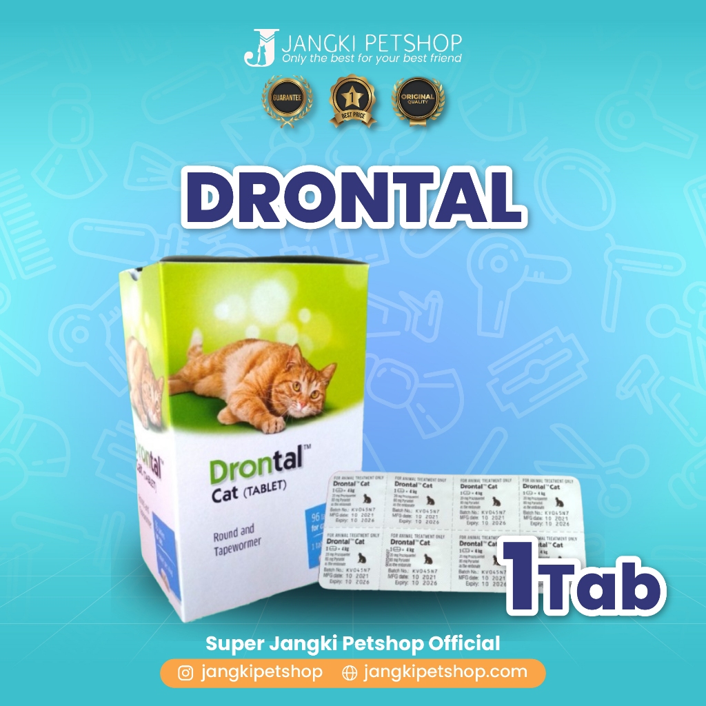 Jual DRONTAL CAT obat cacing kucing drontal 1 tablet | Shopee Indonesia