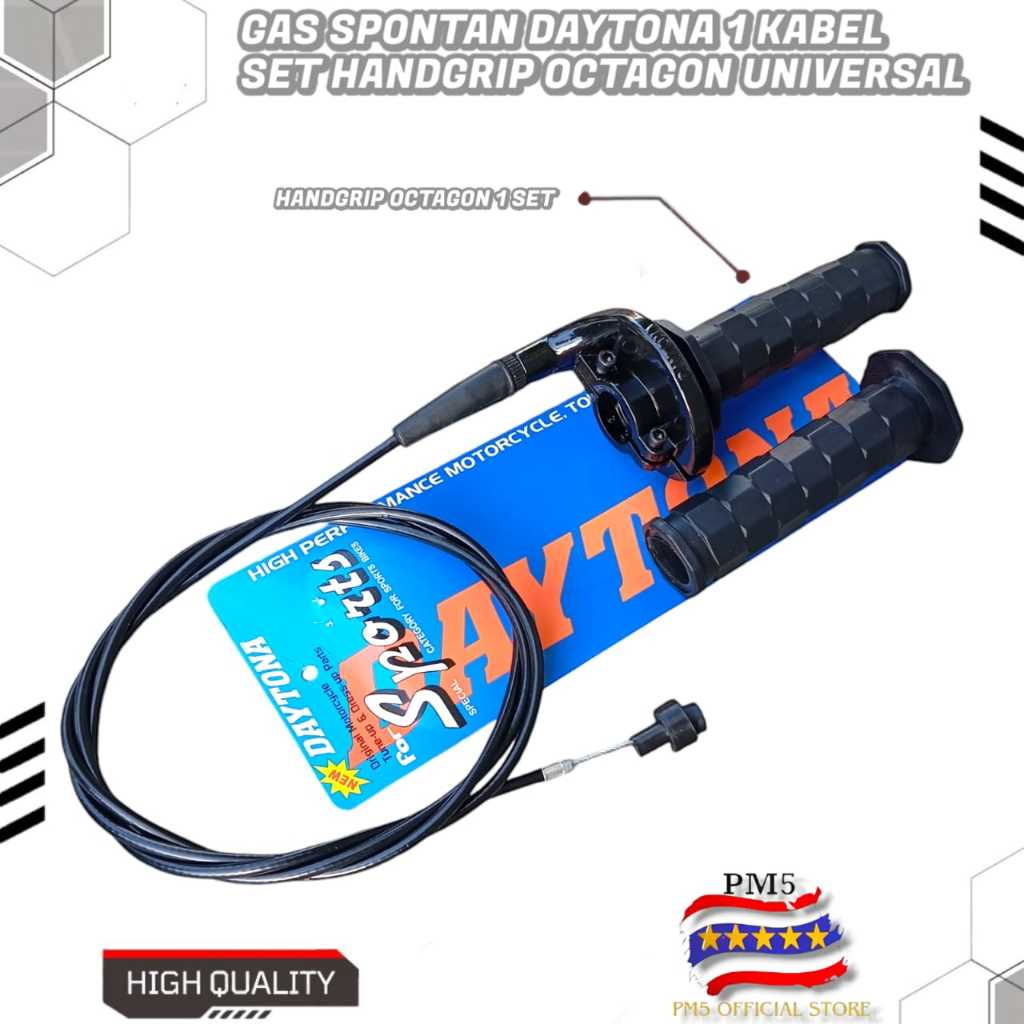 Jual GAS SPONTAN DAYTONA POLOS 1 KABEL SET HANDGRIP GRIP HANFAT OCTAGON ...