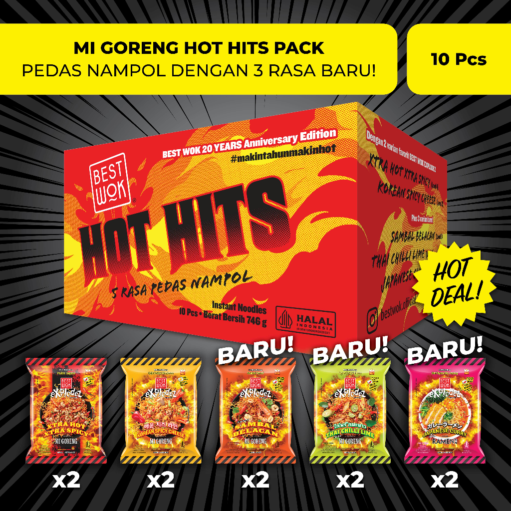 Jual Best Wok Mi Hot Hits Pack 10 Pcs | Shopee Indonesia