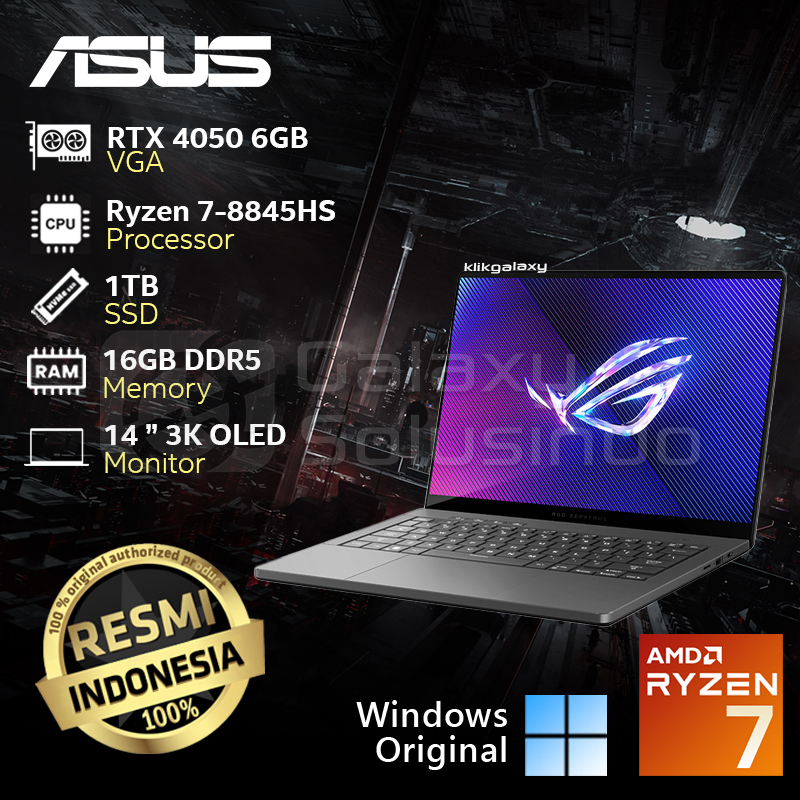 Jual ASUS ROG ZEPHYRUS G14 GA403UU-R745OL6G-OM RTX4050 6GB AMD Ryzen 7 ...