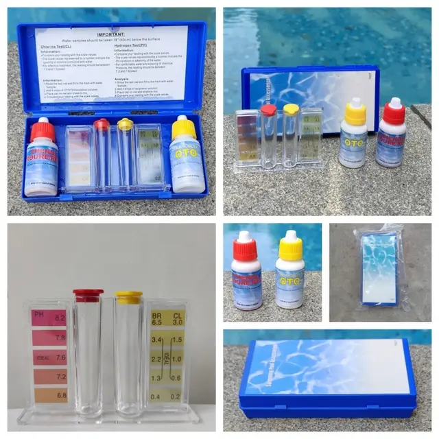 Jual 2 in 1 Tes Kit Kolam Renang Kit Uji Air Klorin PH Kolam Renang ...