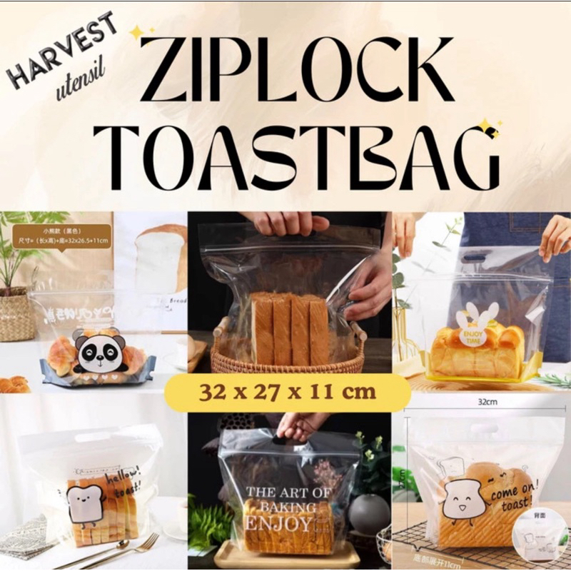 Jual Plastik Packaging Pouch Kantong Roti Tawar Brioche Toastbag Bakery ...