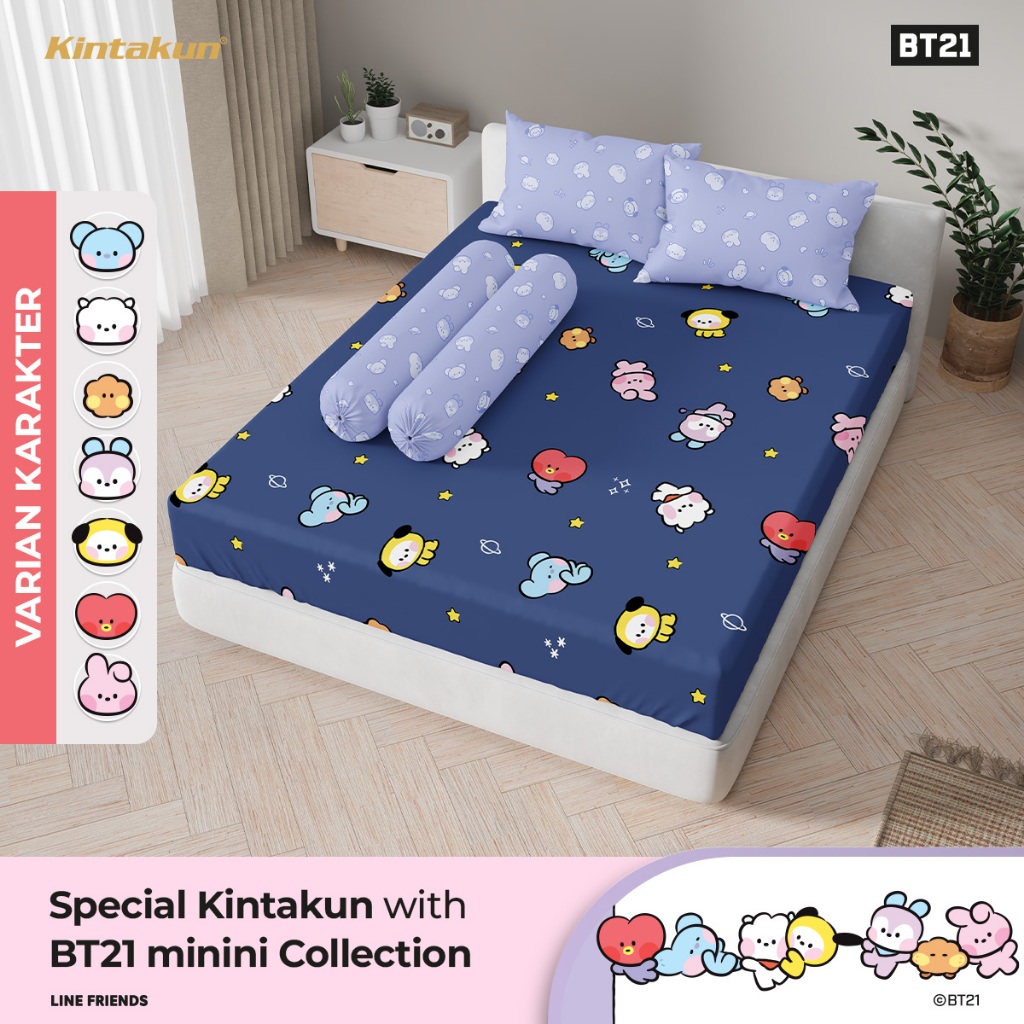 Jual Kintakun BT21 minini Sprei Fitted 160 x 200 Queen KOYA RJ SHOOKY ...