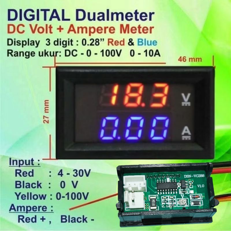 Jual DC Amper meter | Amper meter DC 10A/100V | Shopee Indonesia