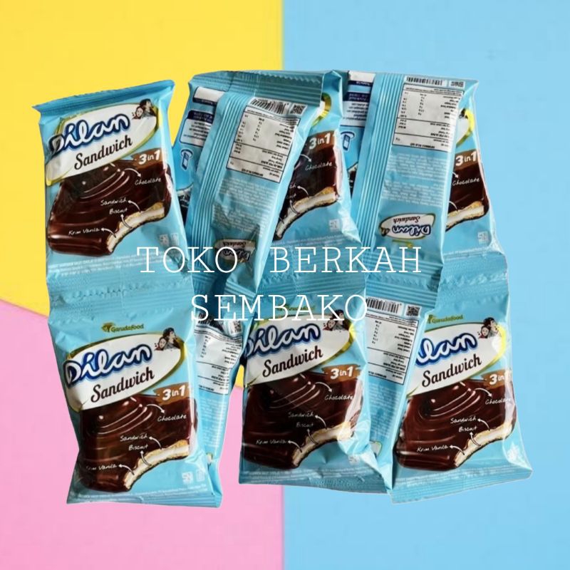 Jual (RENCENG) DILAN Sandwich Biskuit 3in1 Cream Vanilla 16gr Isi 10Pcs ...