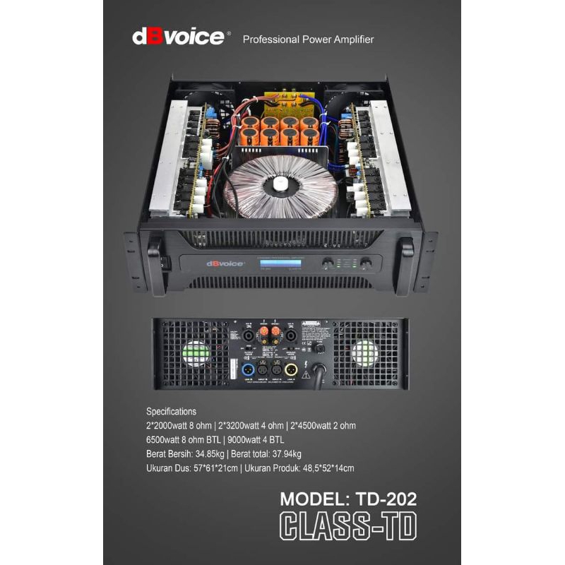 Jual Power dB Voice TD 202 Original Amplifier Dbvoice Class TD | Shopee ...