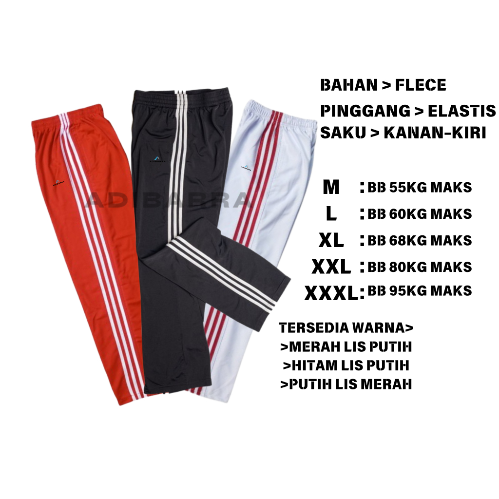 Jual ADIBASPORT- Celana Panjang Trening Unisex Model Lis Strip Bahan ...
