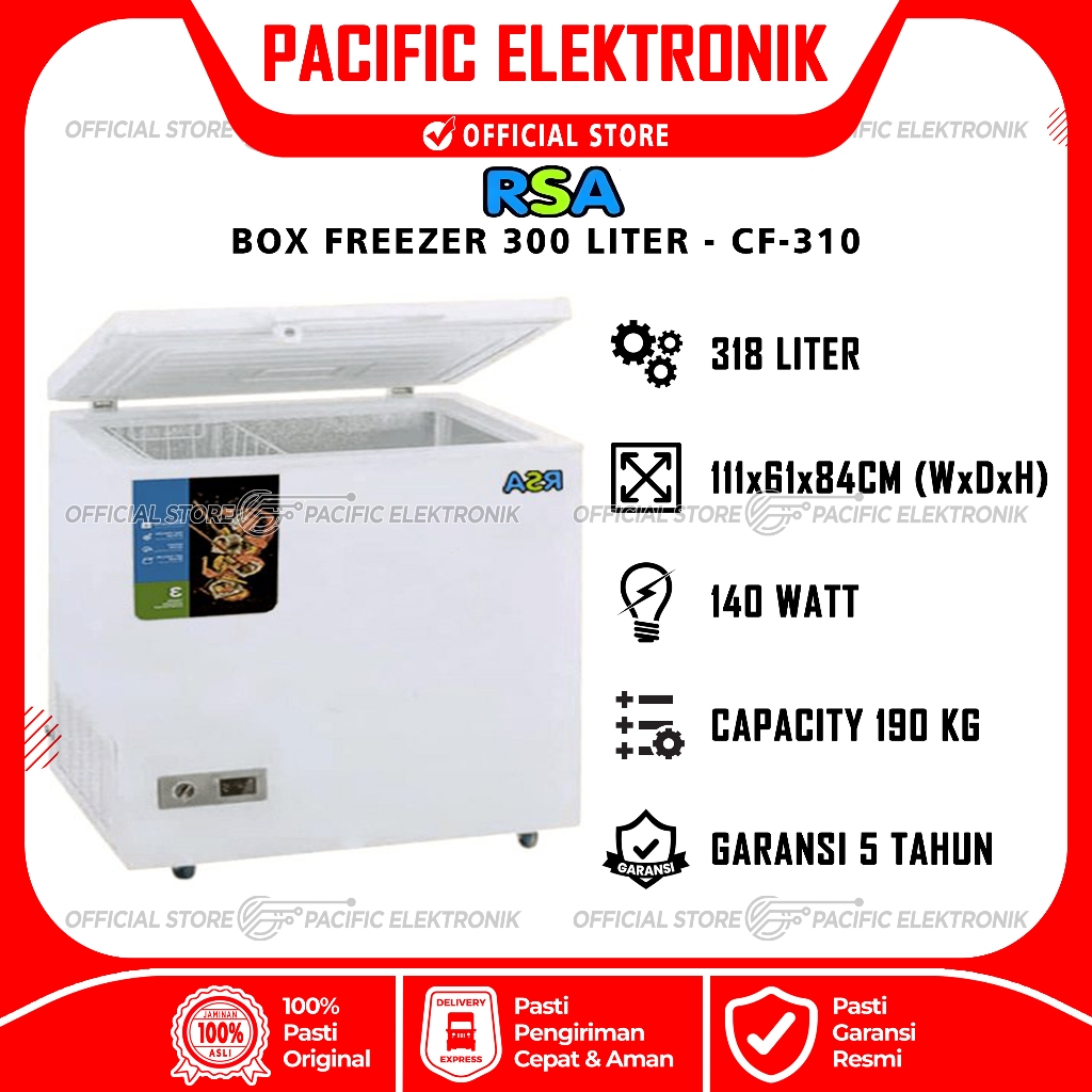 Jual Box Freezer / Chest Freezer RSA 300 Liter CF-310Q / CF310 | Shopee ...