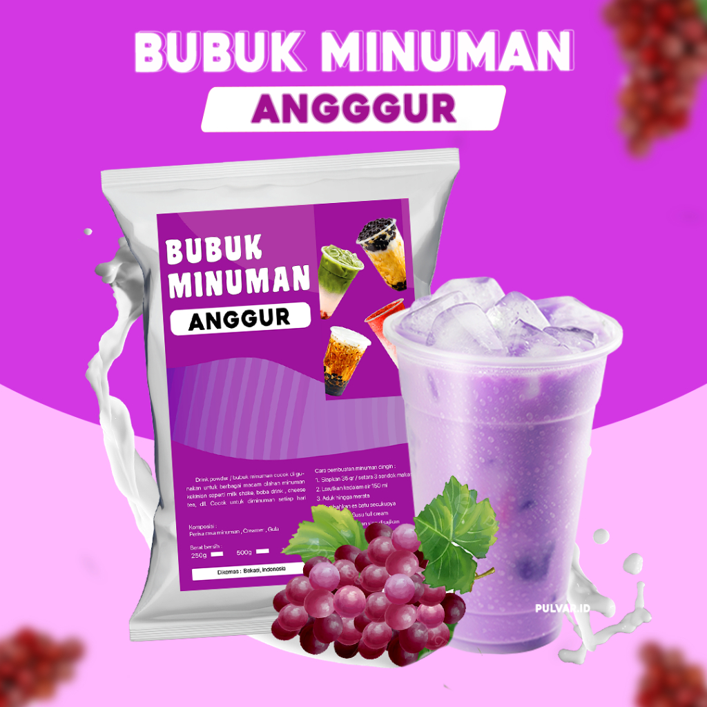 Jual BUBUK MINUMAN RASA ANGGUR / SERBUK MINUMAN RASA ANGGUR / BUBUK ...