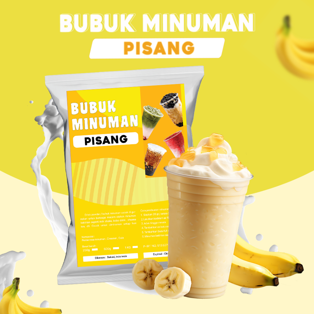 Jual BUBUK MINUMAN RASA PISANG / SERBUK MINUMAN RASA PISANG / BUBUK ...
