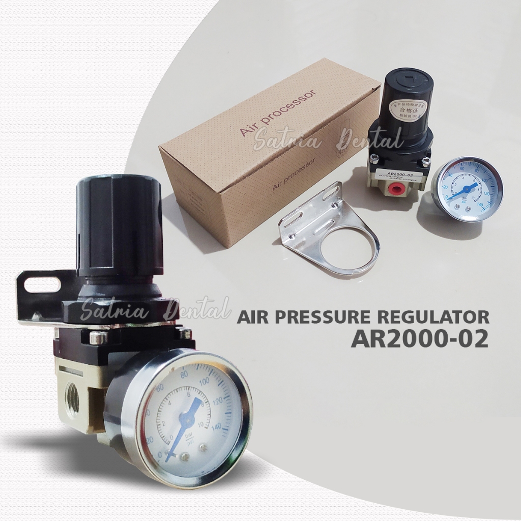Jual Regulator Pengatur Tekanan Angin AR2000-02 Drat 1/4 inch | Shopee ...