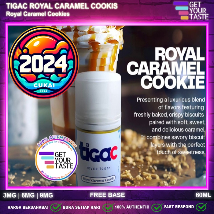 Jual Liquid TIGAC Royal Caramel Cookie 60ML Freebase by Tigac | Shopee ...
