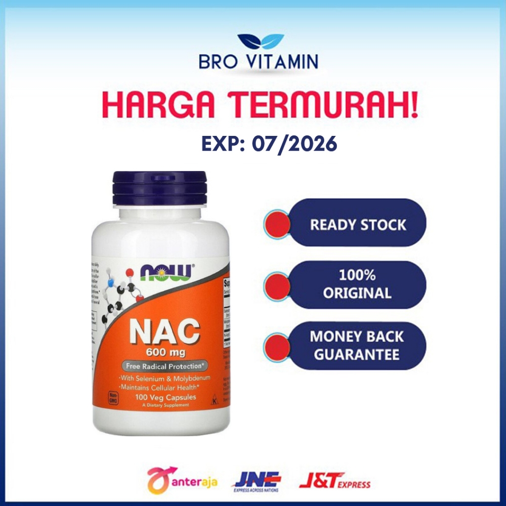 Jual NOW FOODS NAC 600 MG 100 VCAPS - 600mg 100 Veg Caps | Shopee Indonesia