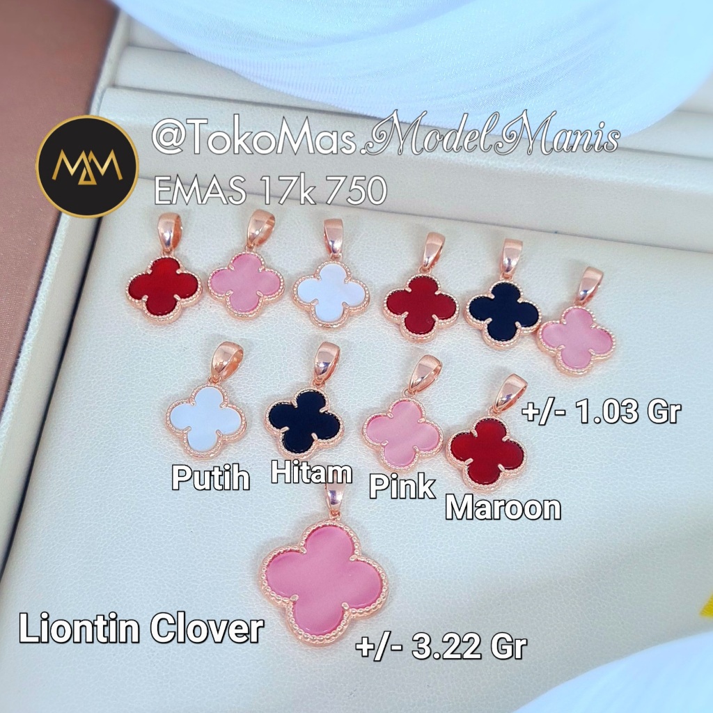 Jual Liontin Van Cleef Baby Pink Emas 750 kadar 17k | Shopee Indonesia