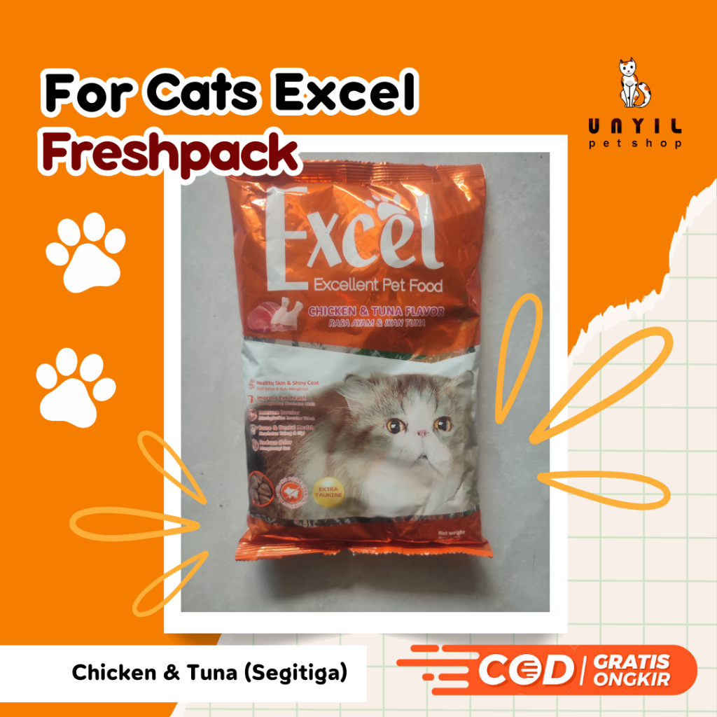 Jual Excel Ayam & Tuna Segitia Pakan Kucing 500gr | Shopee Indonesia