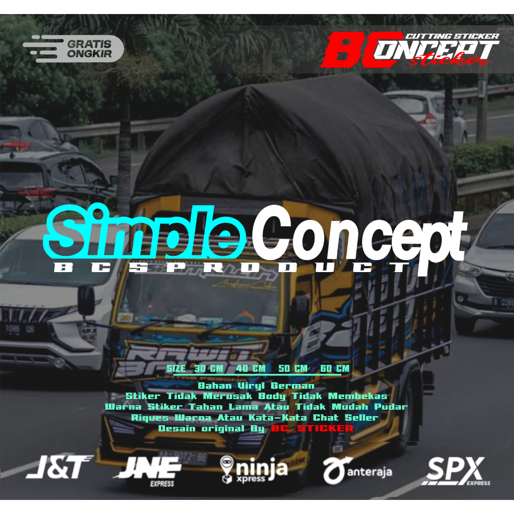 Jual Stiker truk kata-kata simple concept cutting Stiker variasi kaca ...